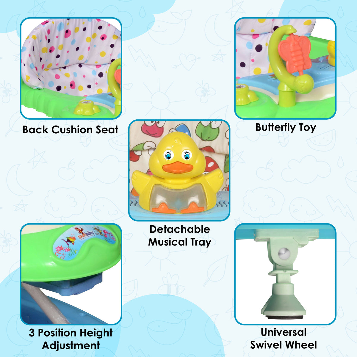 Sunbaby Baby Walker Kids Activity Rattle Toys for Babies Cycle, Adjust